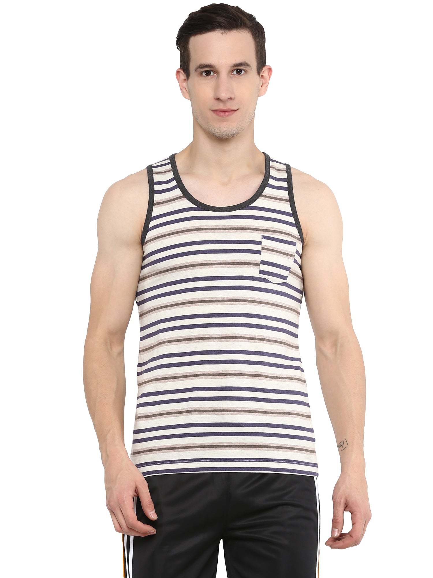 Men's Striped Sports Sleeveless Vest - MultiColor (Clearance - No Exch ...